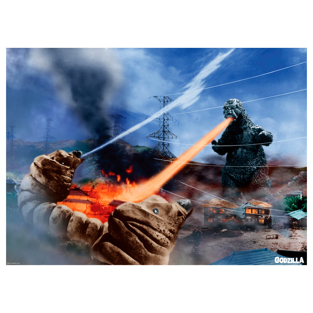 Godzilla: 1964- Mothra v Godzilla Movie Scene Mural - Officially Licen ...